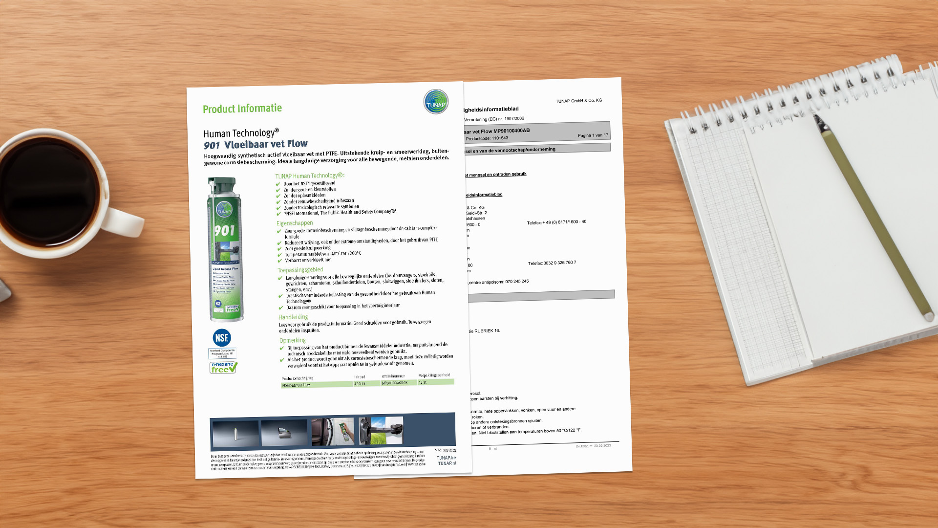 Fiches d'information sur les produits et fiches de sécurité